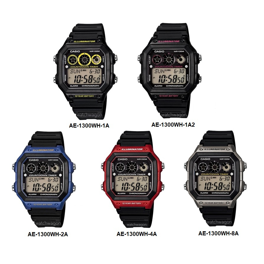 Casio AE-1300 Series Digital Men's Watch Resin Strap 10 Years Battery ...