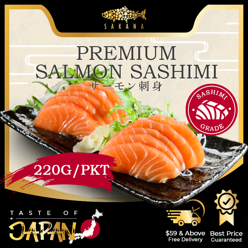 SAKANA | Frozen Salmon Sashimi 20PCS - 220G Ready To Eat | Shopee Singapore
