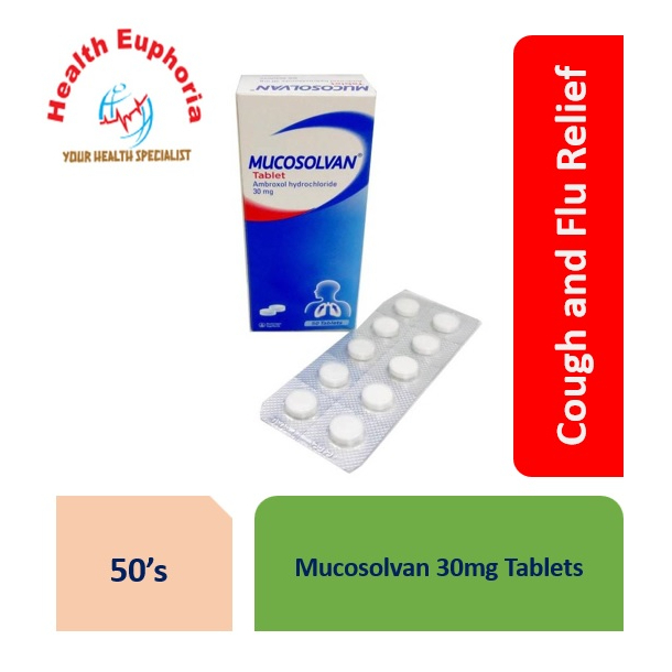 Mucosolvan 30mg 50's Tablets [Cough and Cold Relief *Clarinase*Clarityn ...