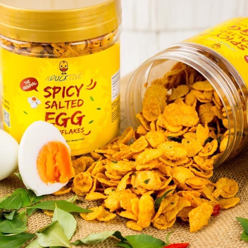 Aducktive Spicy Salted Egg Cornfakes 220g (Halal) | Shopee Singapore