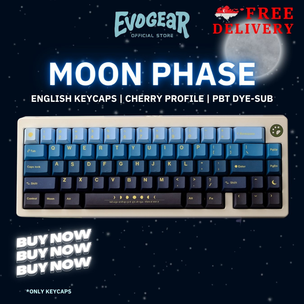 [SG READY STOCK] Moon Phase Keycaps | 134 Keys | Cherry Profile | PBT ...