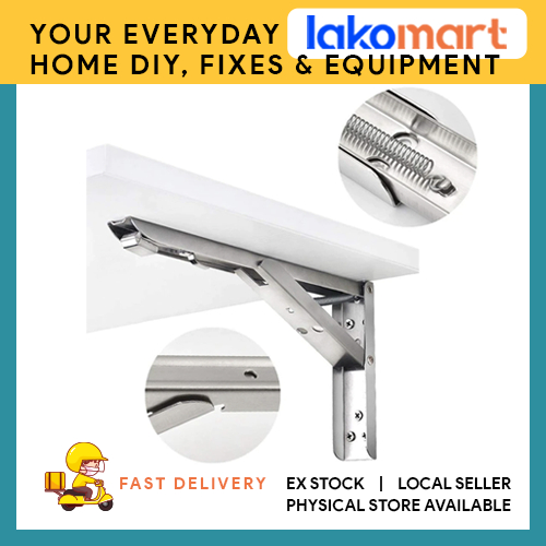 2 pcs - Stainless Steel Folding L Bracket Release Catch Shelf Support ...