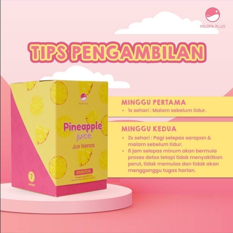 🔥new Arrival🔥 Pineapple Juice Nenas Drinktox Supplement Detox By Neelofa Nilofa 7 Sachet X 15g