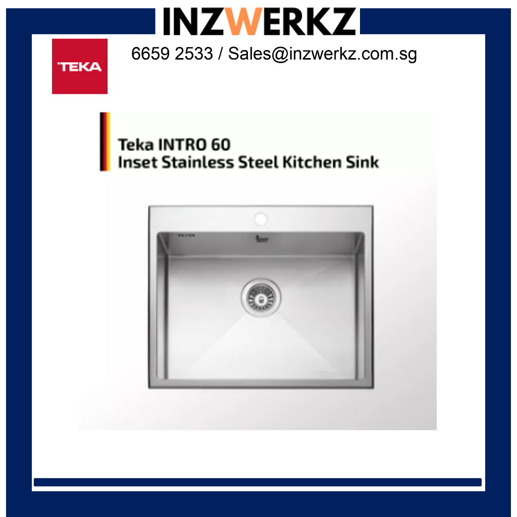 Teka INTRO 60 - 60cm Inset Single Bowl Stainless Steel Kitchen Sink ...