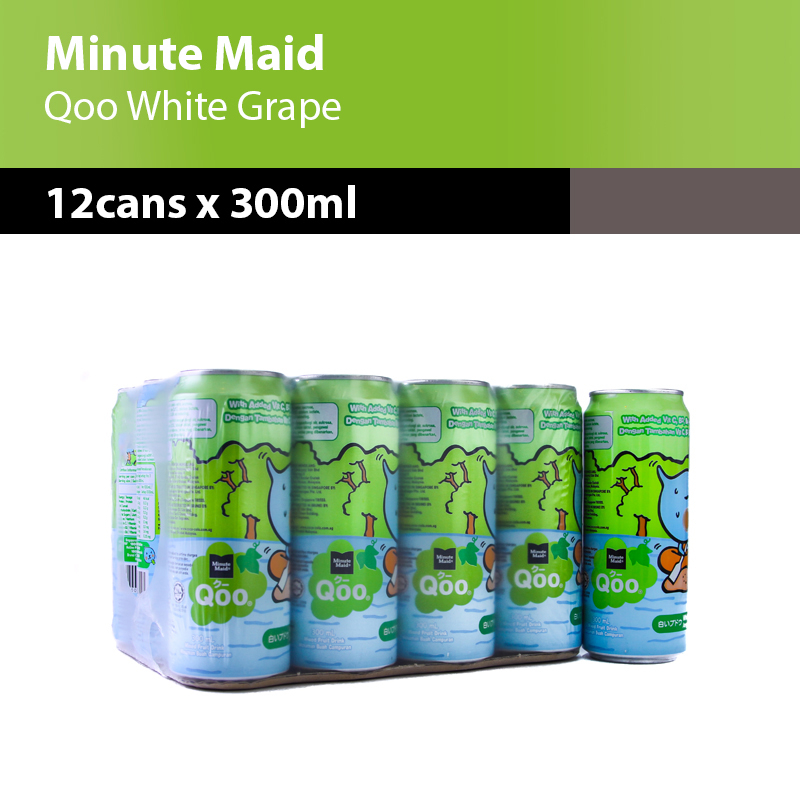 Qoo by Minute Maid White Grape Juice 12 cans x 300ml | Shopee Singapore