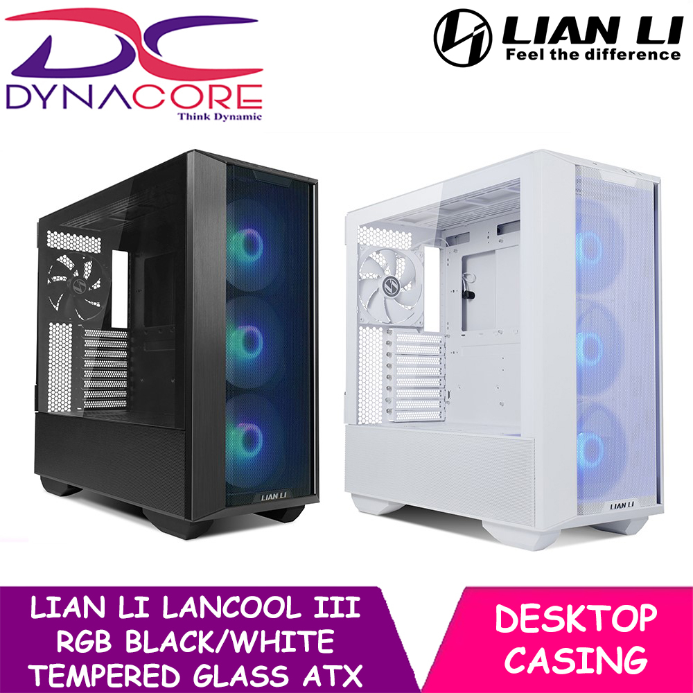 DYNACORE - Lian Li LANCOOL III RGB Black / White Tempered Glass ATX ...