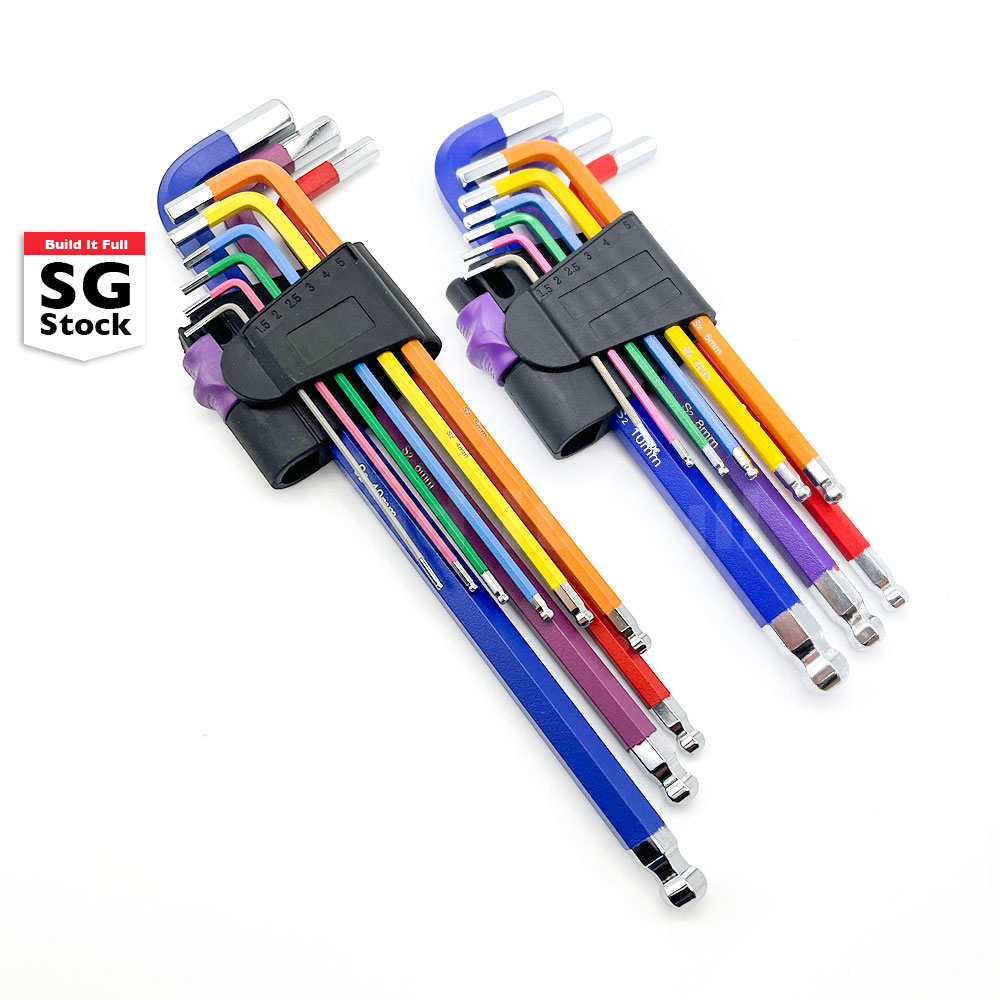 [SG Stock] 9 Sizes Allen Key Set Long Arm with Ball End Chrome Vanadium ...
