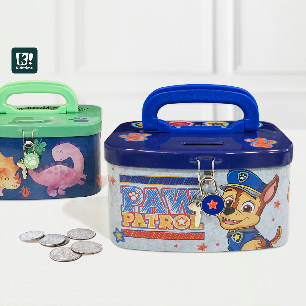 Kidztime Kid Tin Coin Bank. Adorable cartoon character designs. Mutiple ...