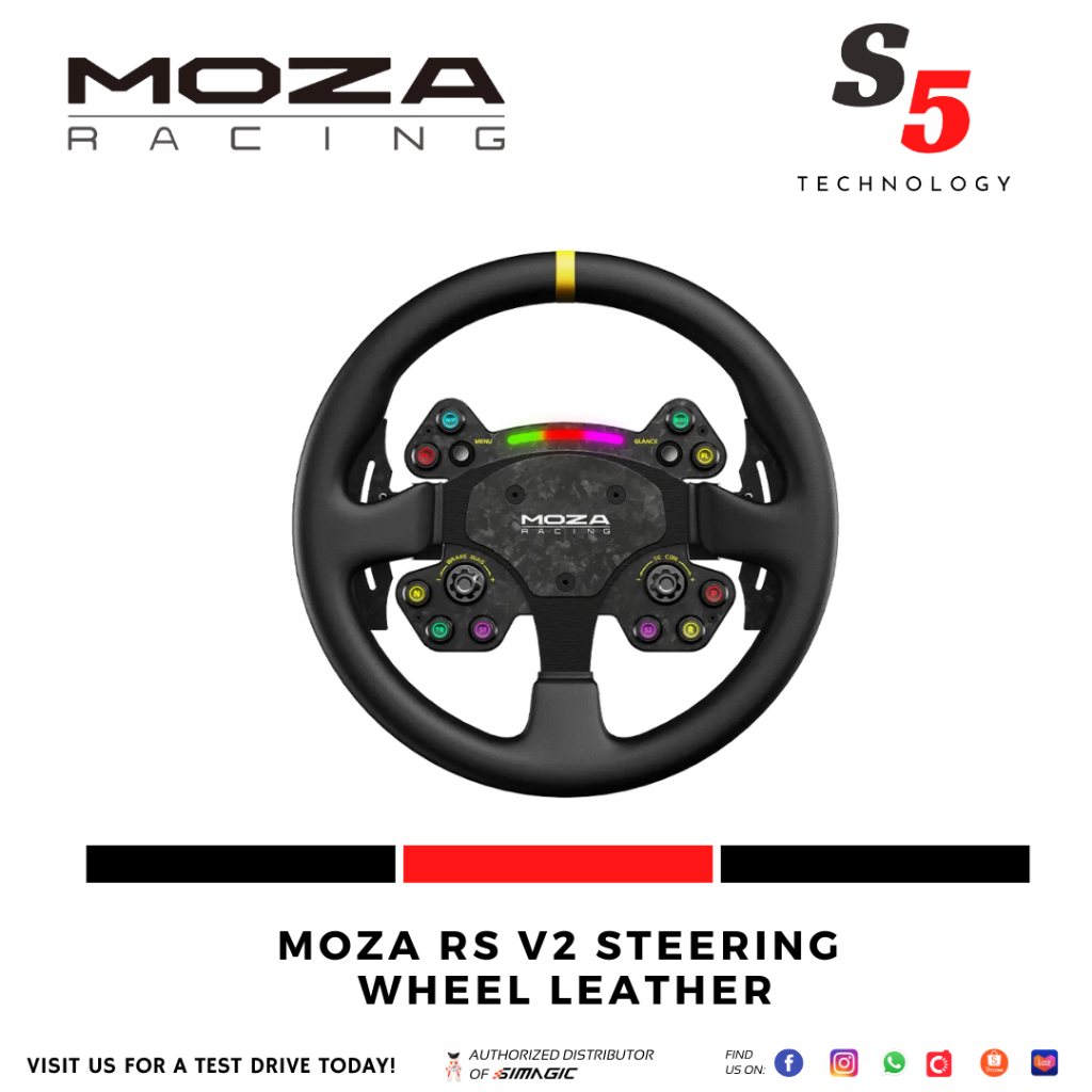 MOZA RS V2 Steering Wheel Leather / sim racing / eracing / esports ...