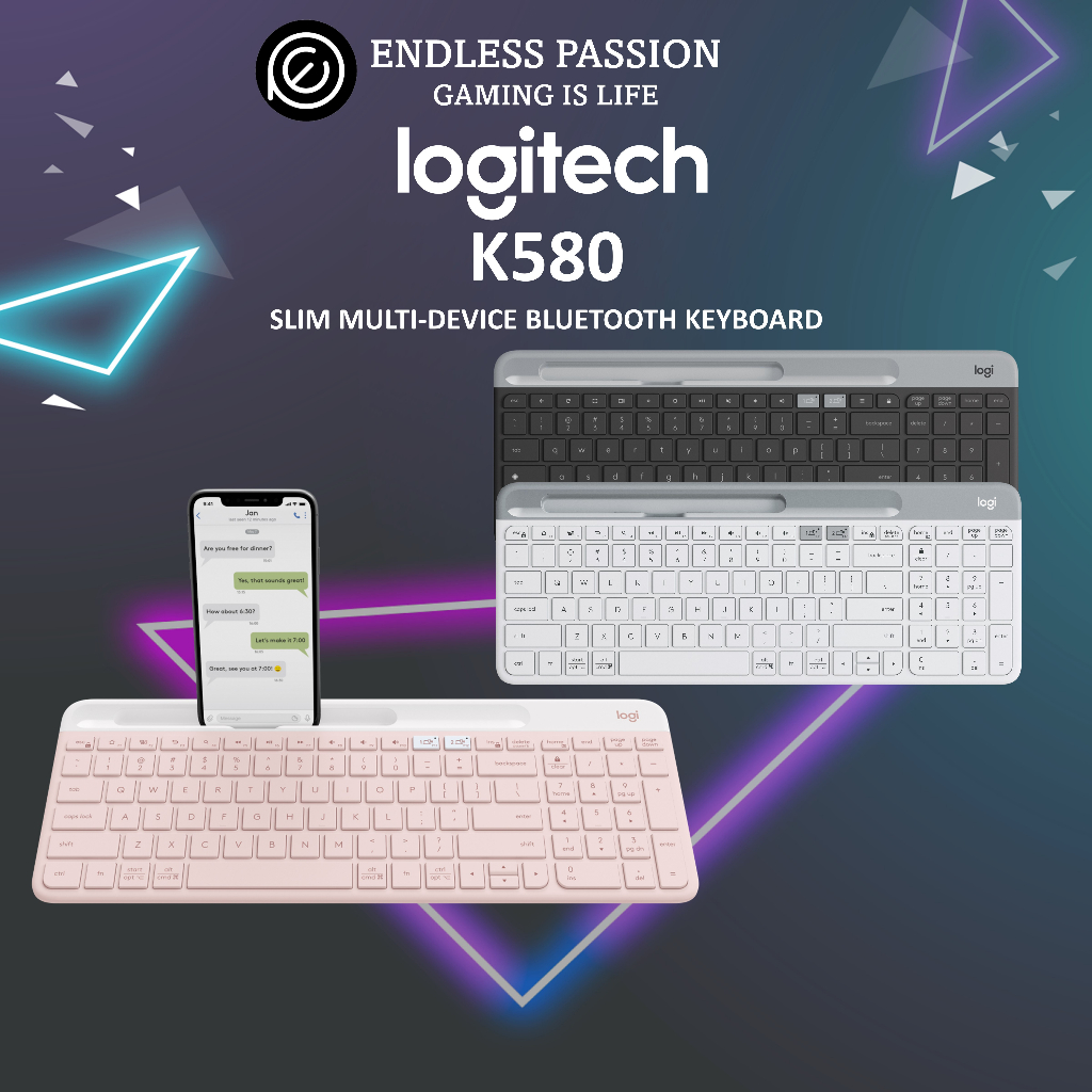 Logitech K580 Slim Multi Device Wireless Keyboard Shopee Singapore