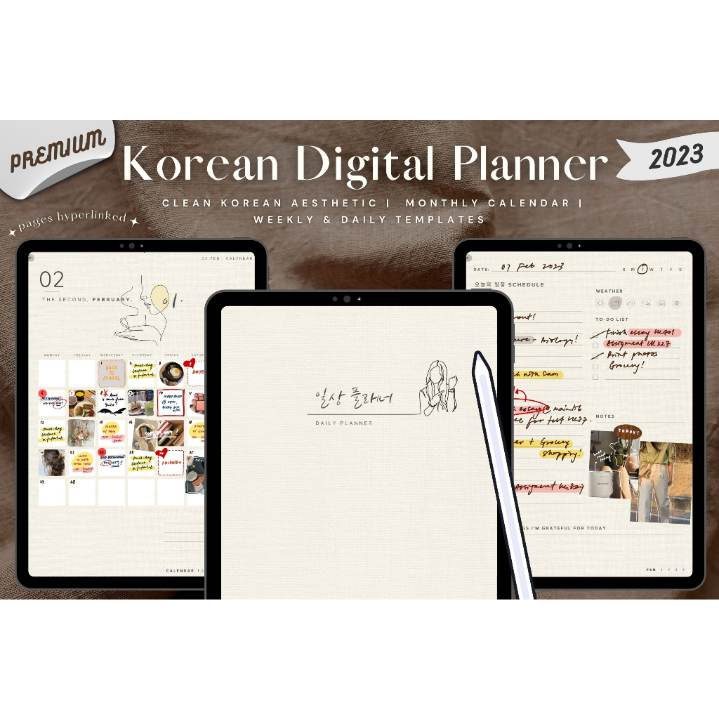 Korean Digital Planner 2023 Goodnotes/Notability | iPad Student Planner ...