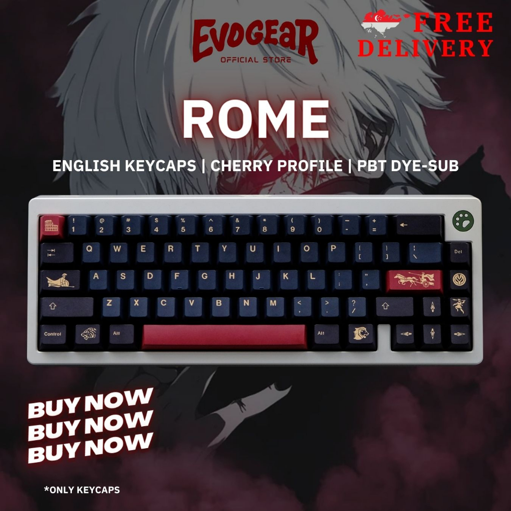 [SG READY STOCK] Rome Keycaps | 134 Keys | Cherry Profile | PBT Dye Sub ...