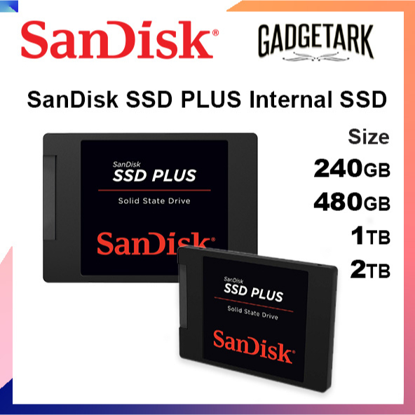 SanDisk SSD PLUS Internal Solid Sate Drive 480GB 1TB 2TB- SATA III 6 Gb/s, 2.5"/7mm, SDSSDA ...