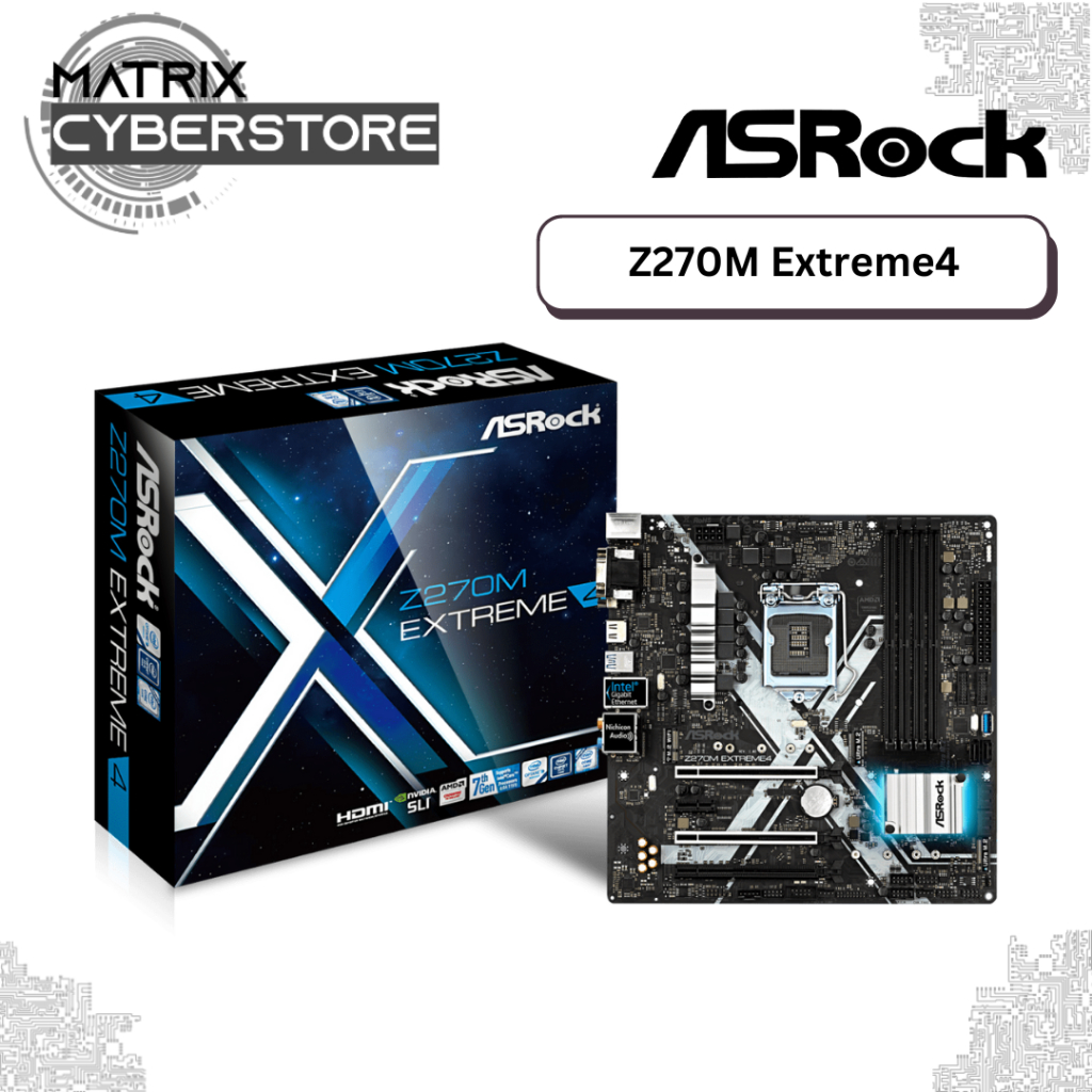 ASRock Z270M Extreme4 Micro ATX Motherboard - LGA 1151 Socket, DDR4 ...