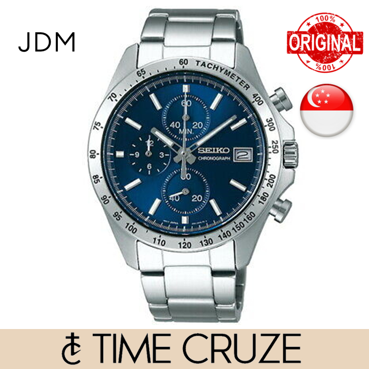 [Time Cruze] Seiko JDM SBTR023 Spirit Chronograph Blue Dial Quartz Men ...