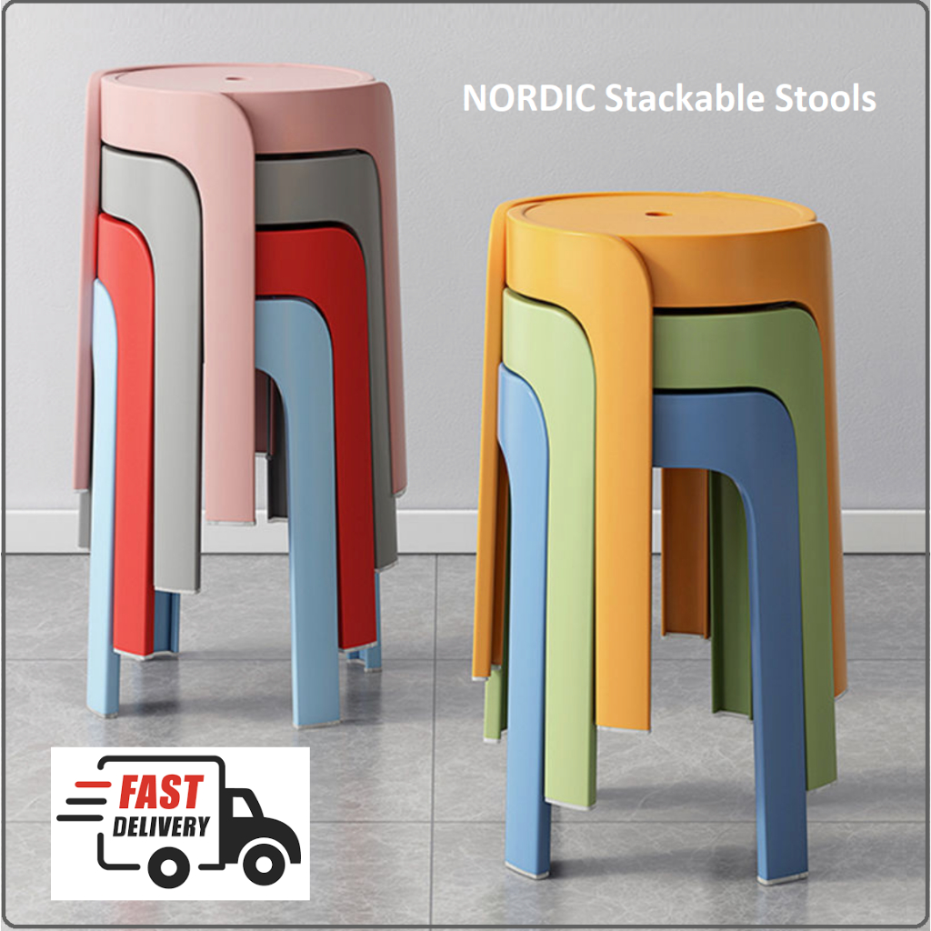 [SG Seller] Upgraded Nordic Stackable Stools | Shopee Singapore