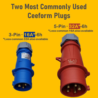 Industrial CEE/Ceeform Plug to SG/UK Domestic 3-Pin Socket Power ...