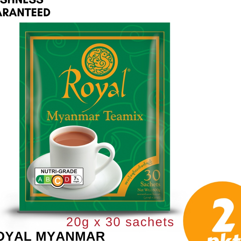 Bundle 2 pkts- Royal Myanmar 3in1 Instant Teamix 20g x 30 Sachets ...