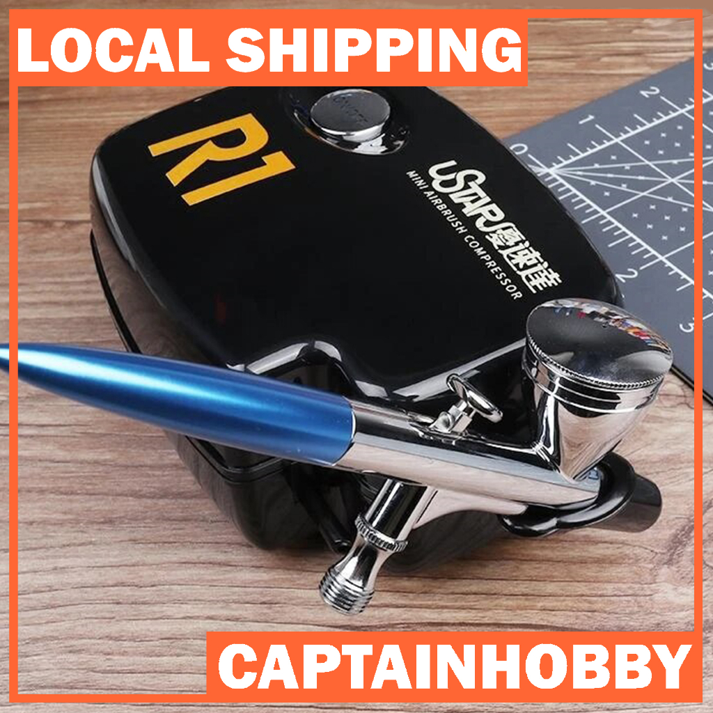 Mini Airbrushing Compressor by Ustar R1 with 3 Levels of Air Pressure ...