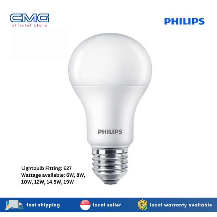 Philips LED Bulb 6W / 8W / 10W / 12W / 14.5W / 19W E27 Screw on cap ...