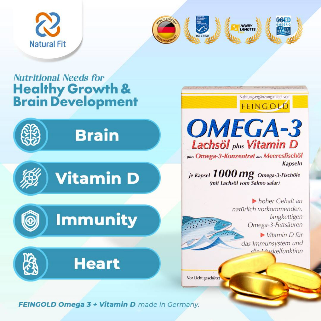 [30% OFF ]Feingold Omega-3 + Vitamin D | 1,000 mg Fish Oil with Vitamin ...