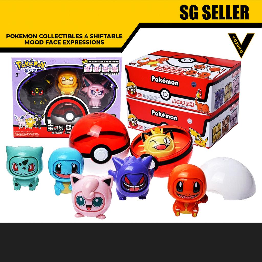 Pokemon collectibles mini figurine toys with Pokeball 4 Face shiftable ...