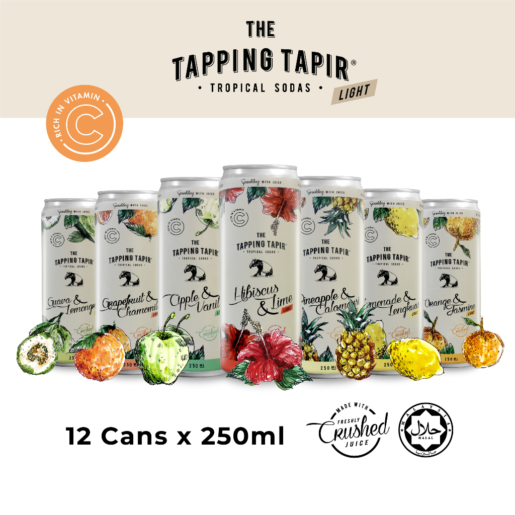 The Tapping Tapir Light Carbonated Soda Real Fruit Juice Drink Less ...
