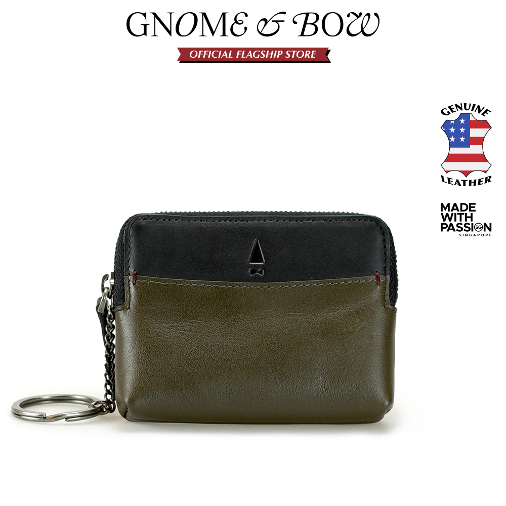 GNOME & BOW Musketeer 2-Tone Coin Pouch & Key Zip Card Holder Women Men ...