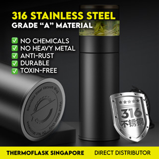 [SG STOCK] Smart LED Bottle 316 Grade Stainless Steel Thermos Thermal Flask Measure Temperature ...