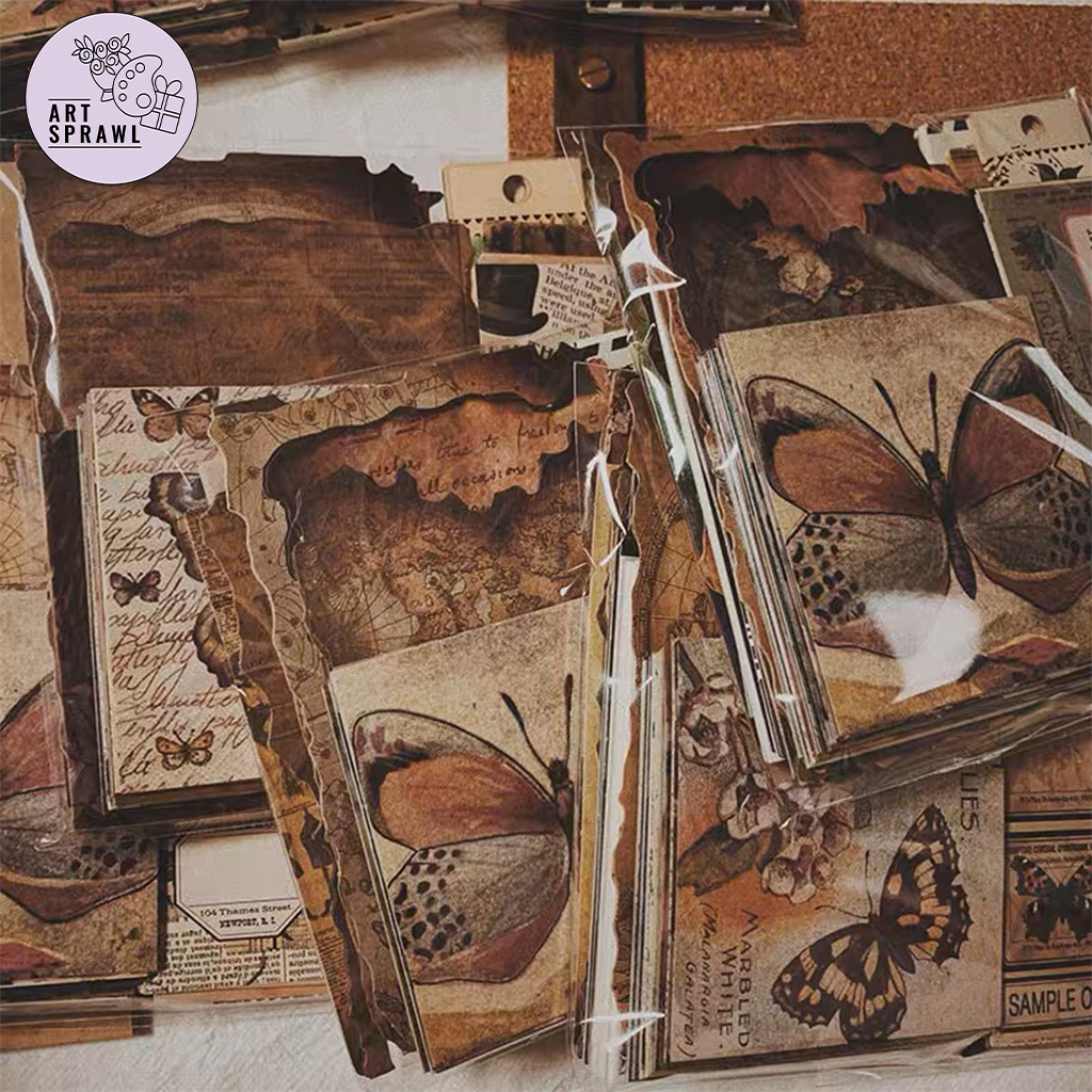 190 Pcs Mega Travel Explorer Coffee Stains Burnt Vintage Retro Kraft ...