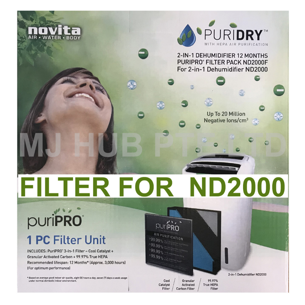 [Air Filter] Novita 1 Yr Filter Pack For Air Dehumidifier ND2000 | Shopee Singapore