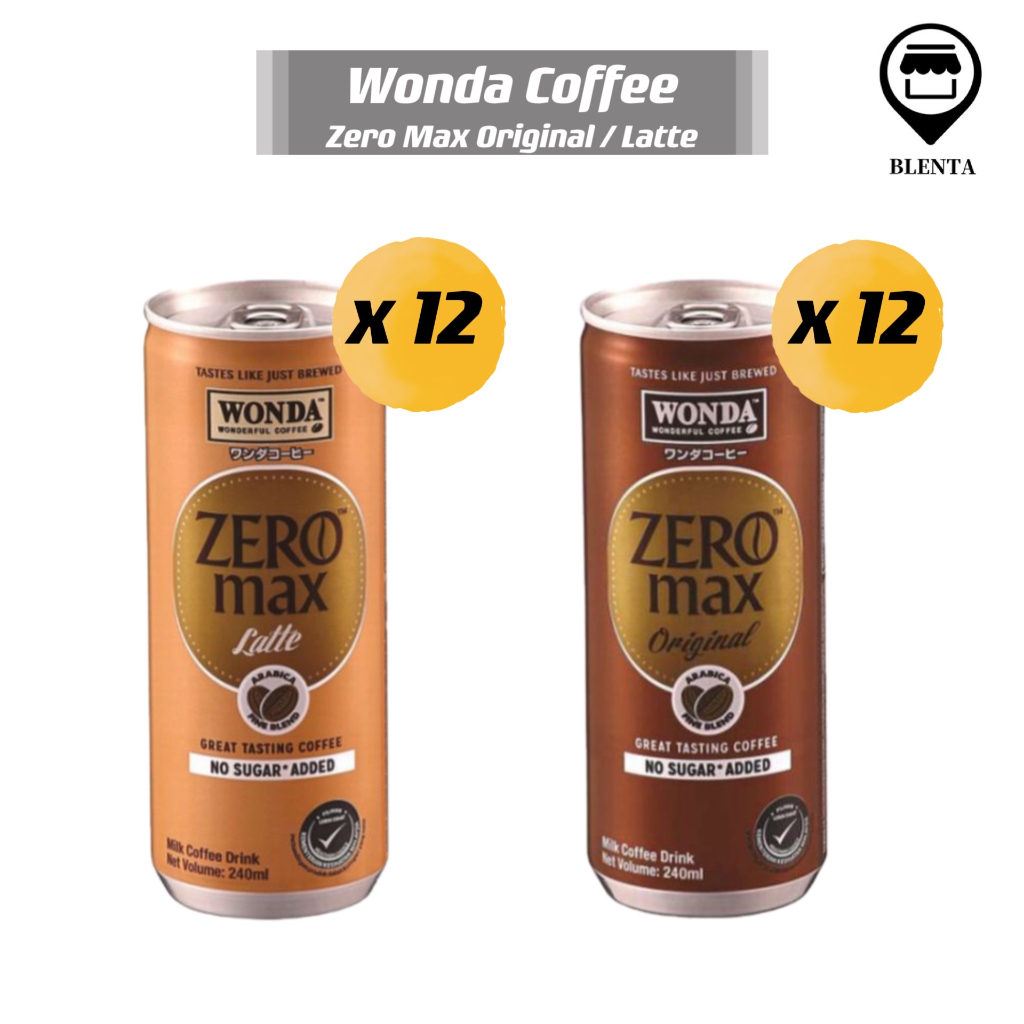 [Bundle of 12cans]Wonda Coffee Zero Max Original/Latte Maximum Taste No ...