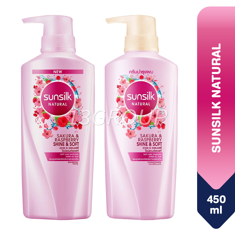 Sunsilk Natural Sakura Raspberry Shampoo / Conditioner, 450ml | Shopee ...