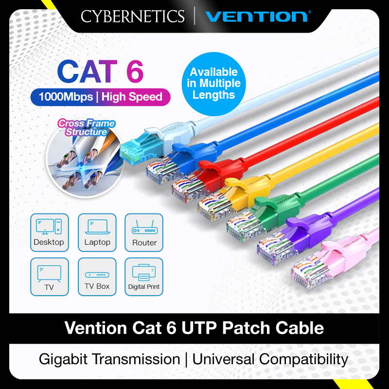 Vention CAT6 Ethernet Cable High Speed Gigabit RJ45 UTP Patch Network ...