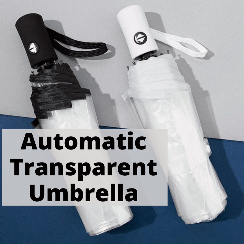 {SG} Automatic Transparent Umbrella Umbrella Rain Compact Folding ...