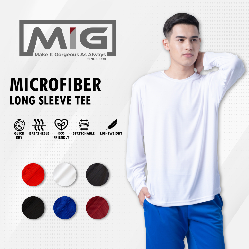 MIG Mircofiber Filament Unisex 130gsm Adult Quick Dry Round Neck Long ...