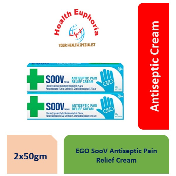 EGO SooV Antiseptic Pain Relief Cream (Twin Pack) 2x50gm | Shopee Singapore