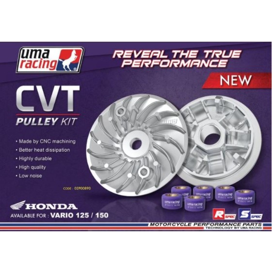 UMA RACING CVT PULLEY SET WITH DRIVE FACE ROLLER 13.5G HONDA VARIO 125 ...