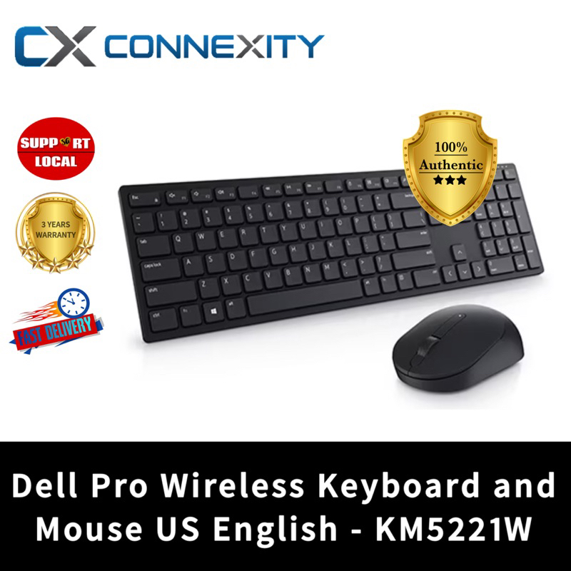 DELL PRO WIRELESS KEYBOARD AND MOUSE US ENGLISH KM5221W Dell Keyboard ...