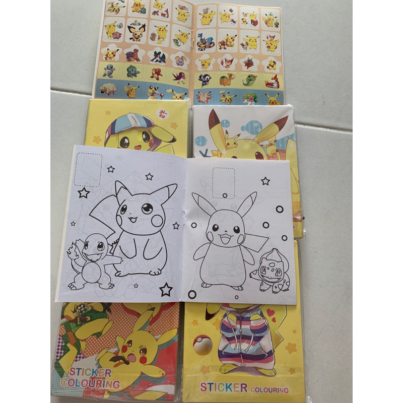 local seller! mini Pokémon Coloring and sticker book set include crayon ...