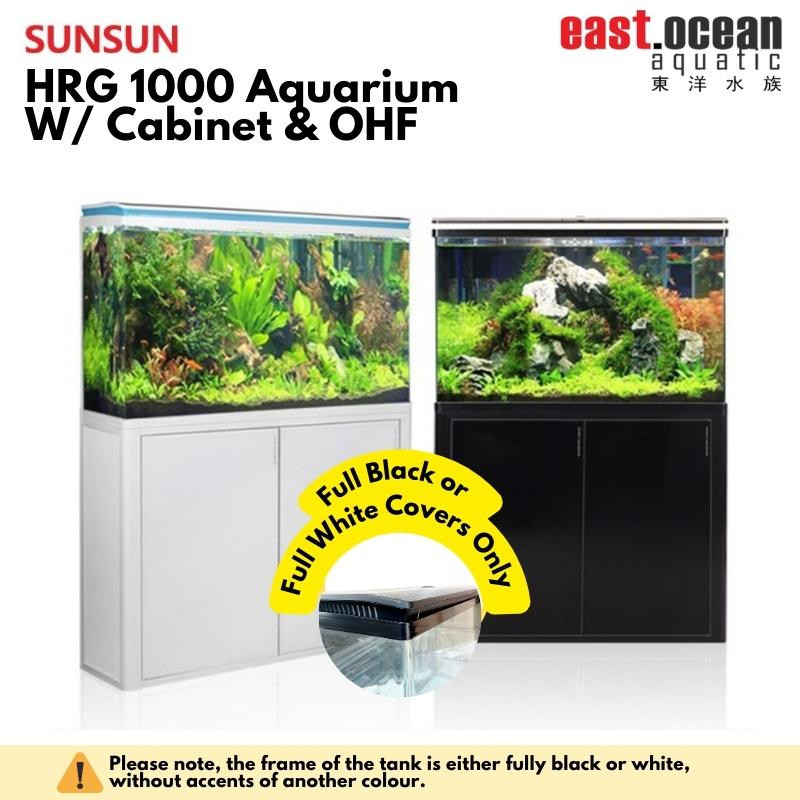 SUNSUN HRG-1000 Aquarium (100cm) Set - Tank & Cabinet (Black & White ...