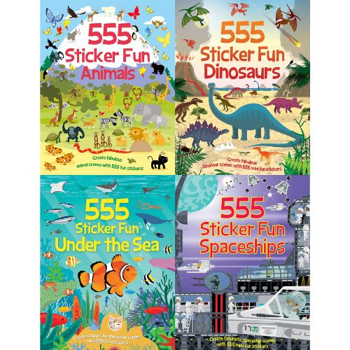 555 Sticker Fun Dinosaurs/Under the Sea/Animals/Spaceships (Imaginethat ...