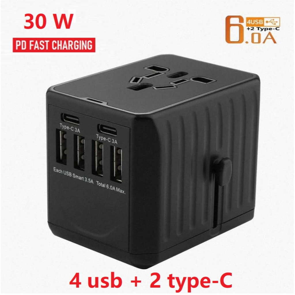 [SG Seller] Universal Compact Travel Adapter Wall Plug with USB PD 30W ...