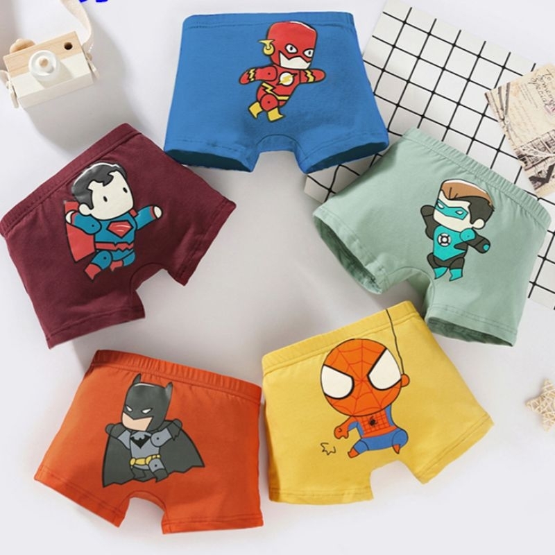 SG Stock 🖤 Boys Underwear Boxers Brief Superhero Marvel Spiderman Plain ...