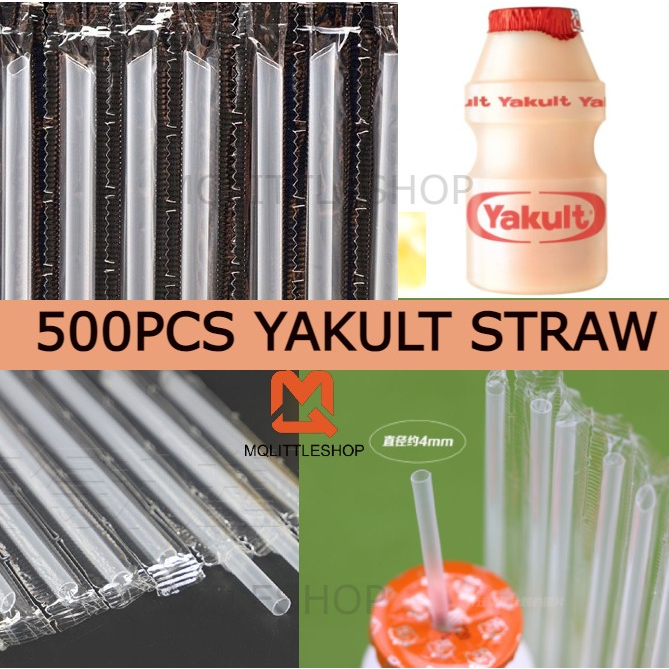 [MQLITTLESHOP] 500 pcs Yakult Straw Vitagen Straw 11.5cm *0.4cm ...
