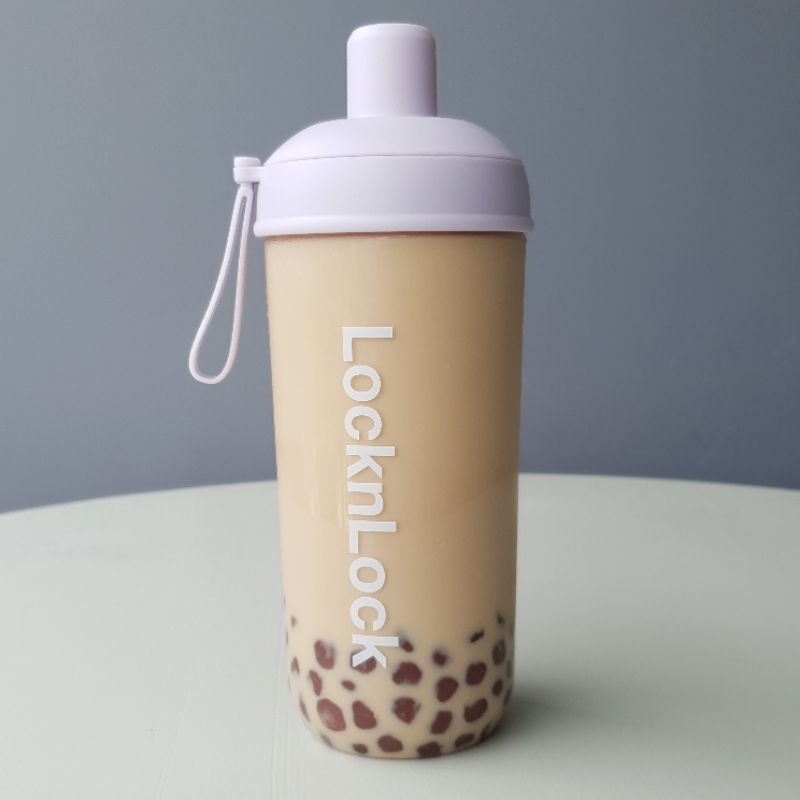LocknLock Milk Bubble Tea Reusable Straw Bottle, Large Instagram BPA ...