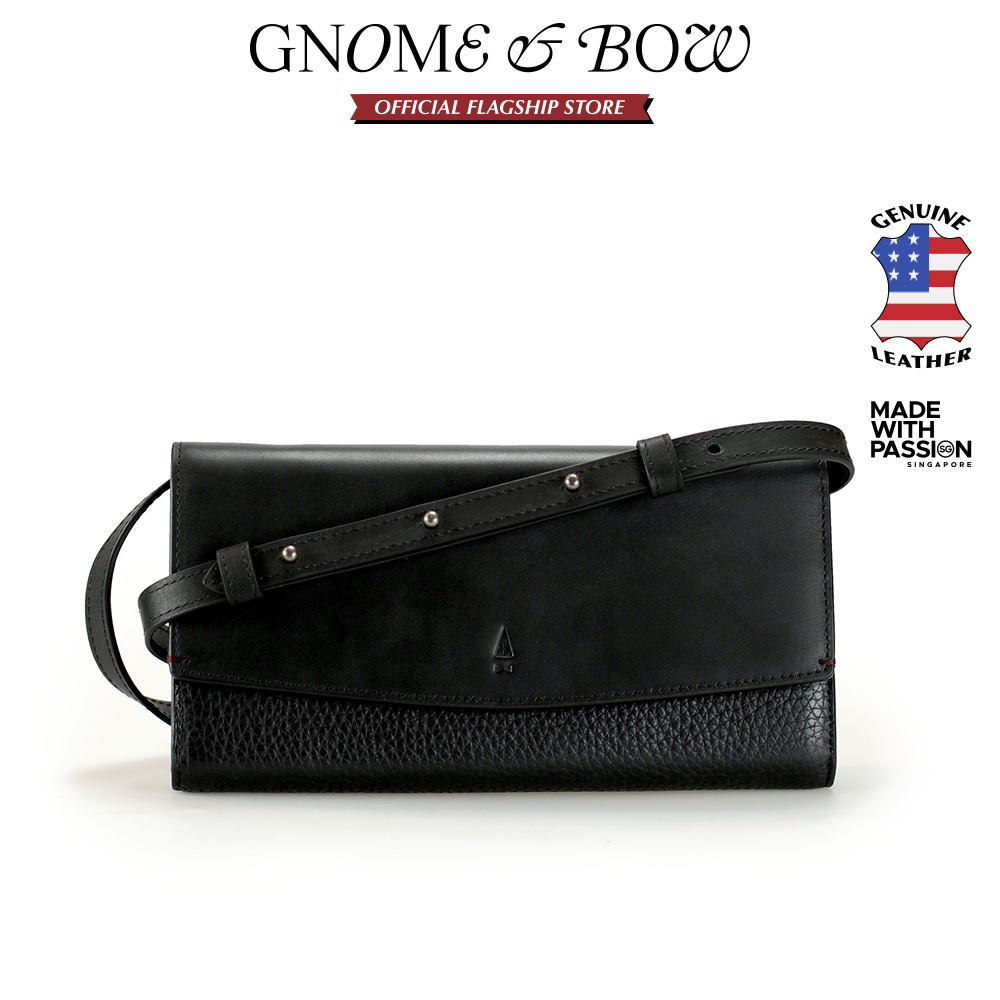 GNOME & BOW Musketeer 2-Tone Flap Long Wallet Crossbody Sling Bag Women ...