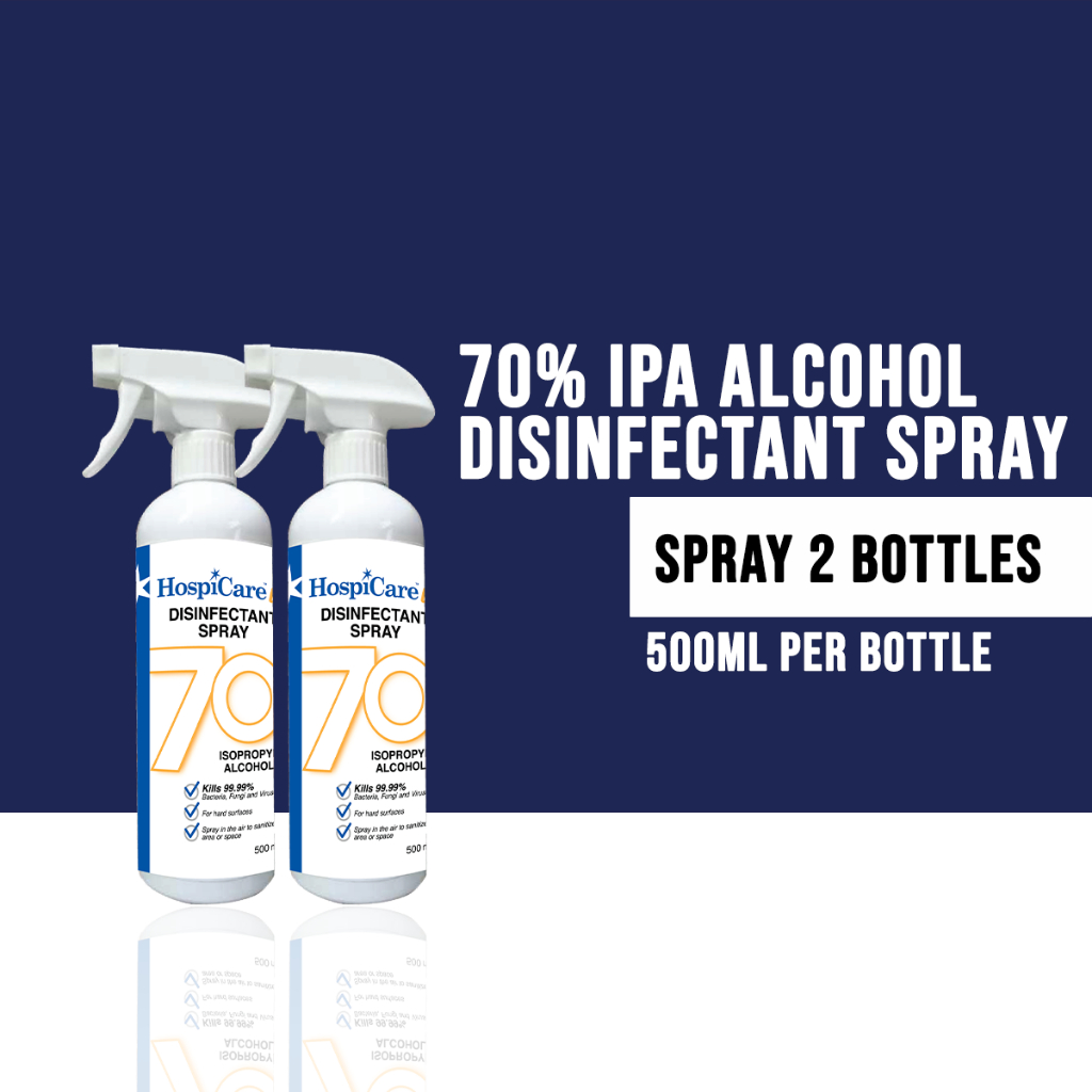 HospiCare 70% IPA Disinfectant Spray 500ml x 2 Bottles | Shopee Singapore