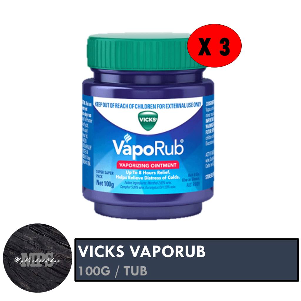 (BUNDLE OF 3) Vicks VapoRub 100g/tub | Shopee Singapore