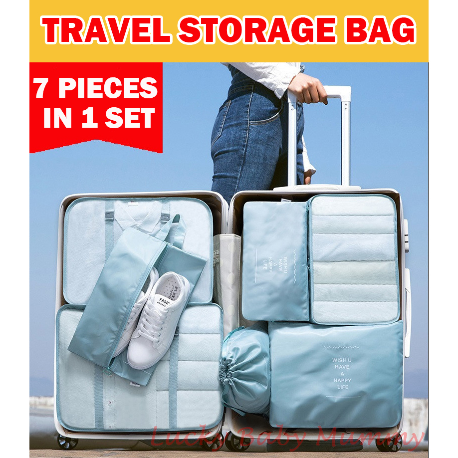 7 Pieces Packing Cubes Set Travel Luggage Packing Organizer Travel ...
